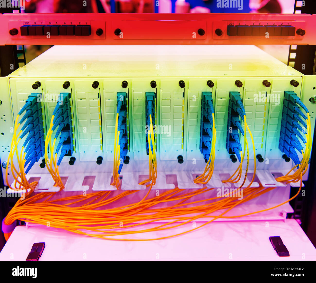 optical fibre information technology equipment in data center Stock ...