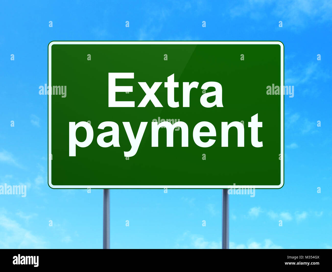 Banking concept: Extra Payment on road sign background Stock Photo - Alamy