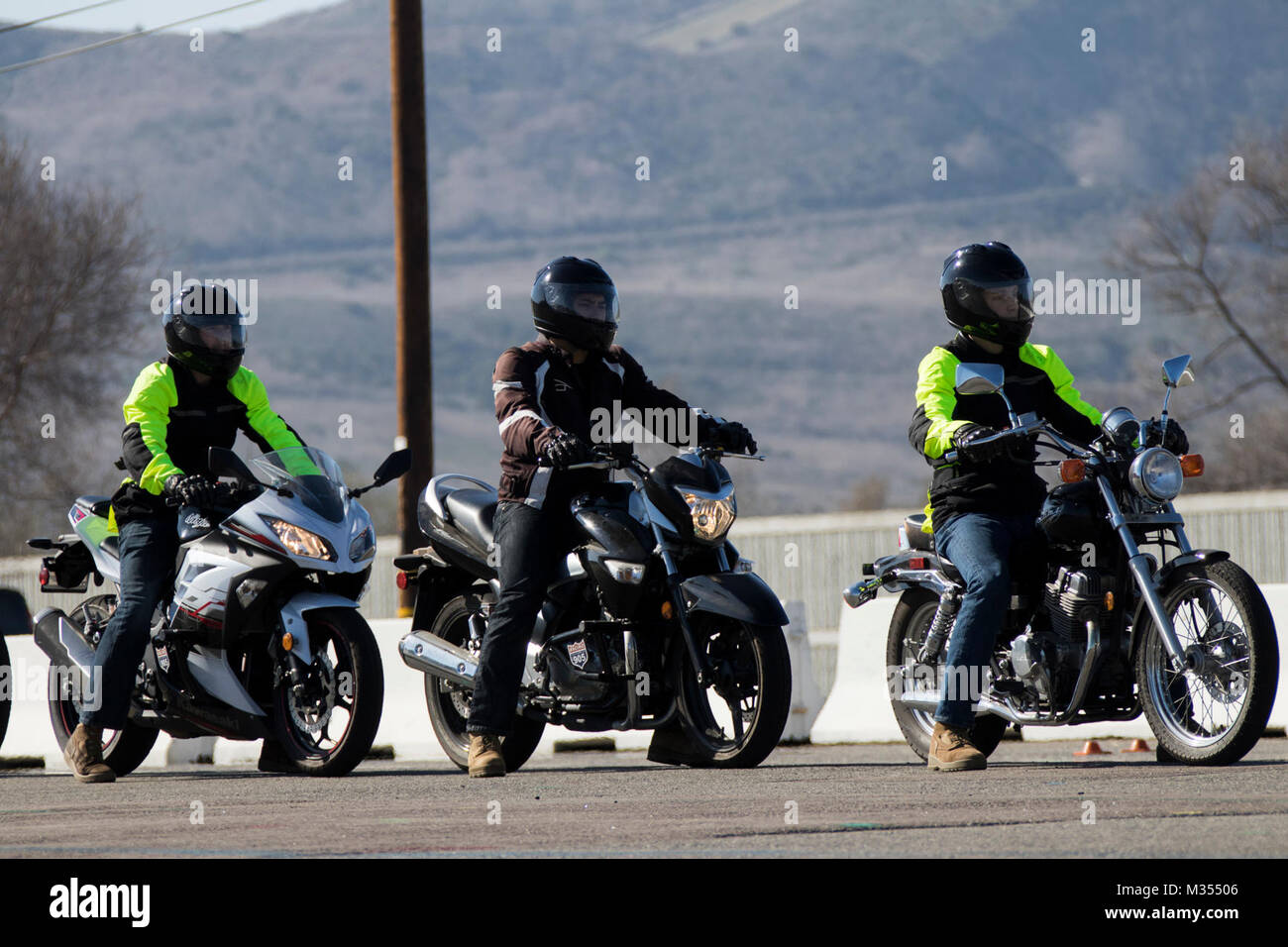 Military personnel participate in the Basic Riders Course on Camp ...