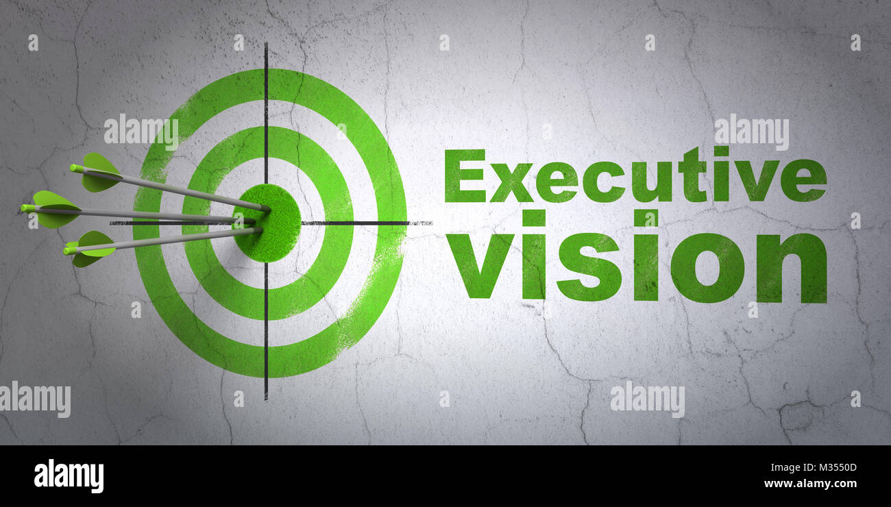 Finance concept: target and Executive Vision on wall background Stock ...