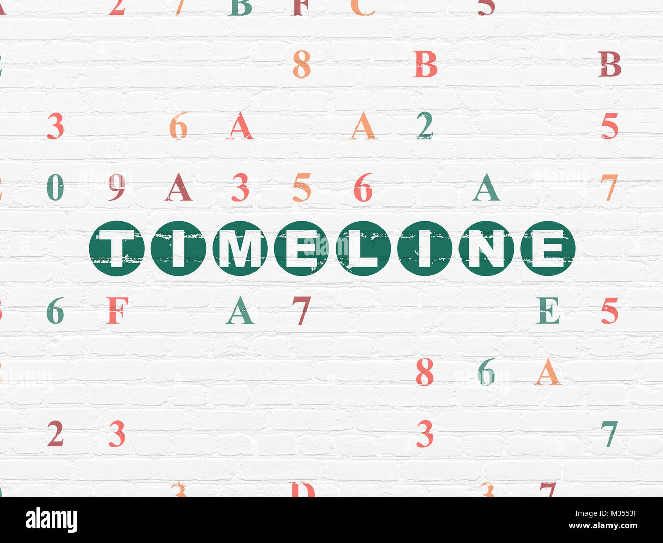 Timeline concept: Timeline on wall background Stock Photo - Alamy