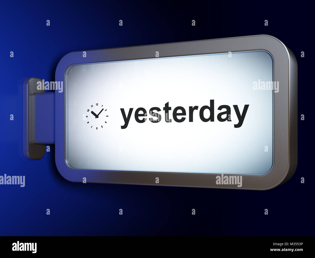 Timeline concept: Yesterday and Clock on billboard background Stock ...