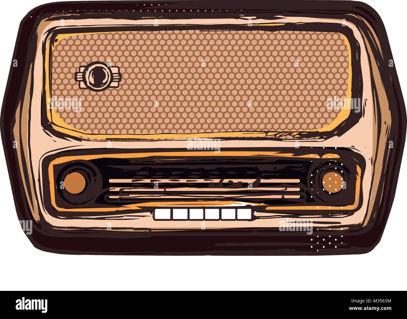 Vintage radio illustration hi-res stock photography and images - Alamy