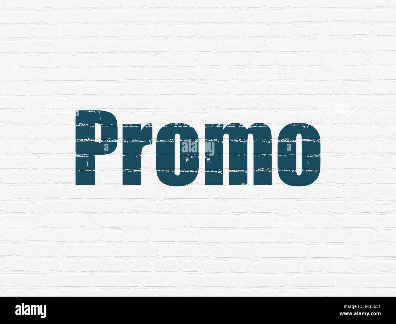 Advertising concept: Promo on wall background Stock Photo - Alamy