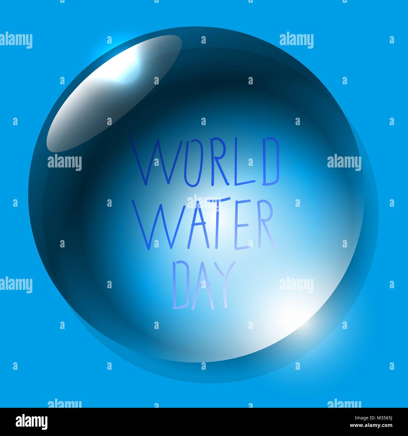 World Water Day. Save the water. Save nature. Lettering. Water drop ...