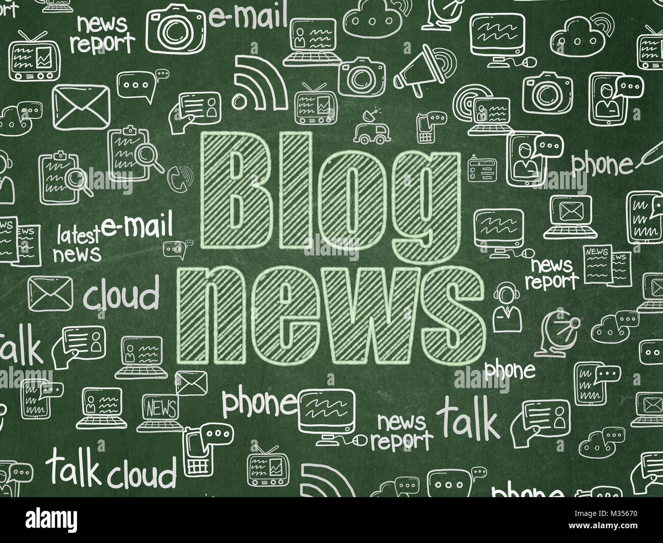 News concept: Blog News on School board background Stock Photo - Alamy