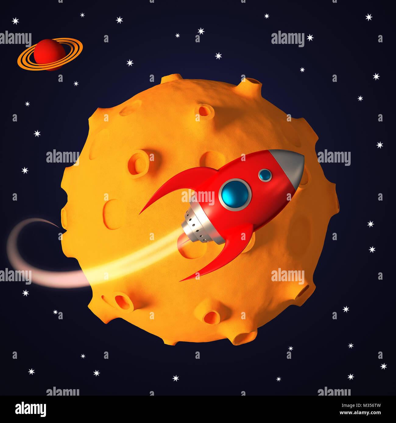 Moon in cartoon style hi-res stock photography and images - Alamy