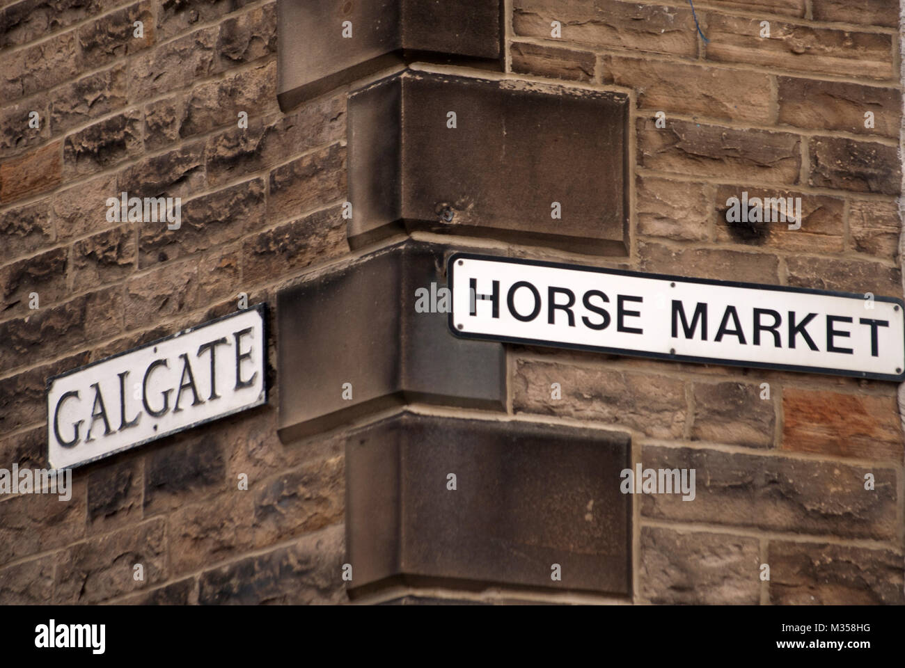 Galgate and Horse Market street signs, Barnard Castle, County Durham ...