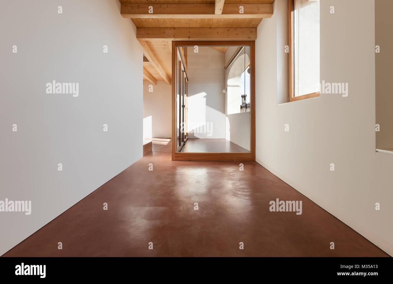 comfortable empty loft, view from passage Stock Photo - Alamy