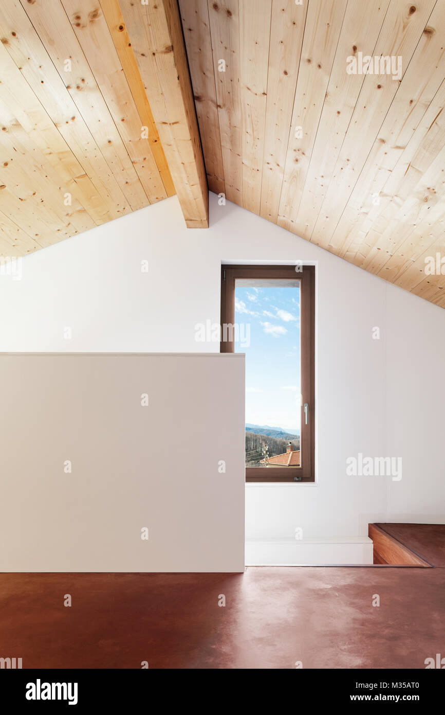 comfortable empty loft, interior, room with window Stock Photo - Alamy