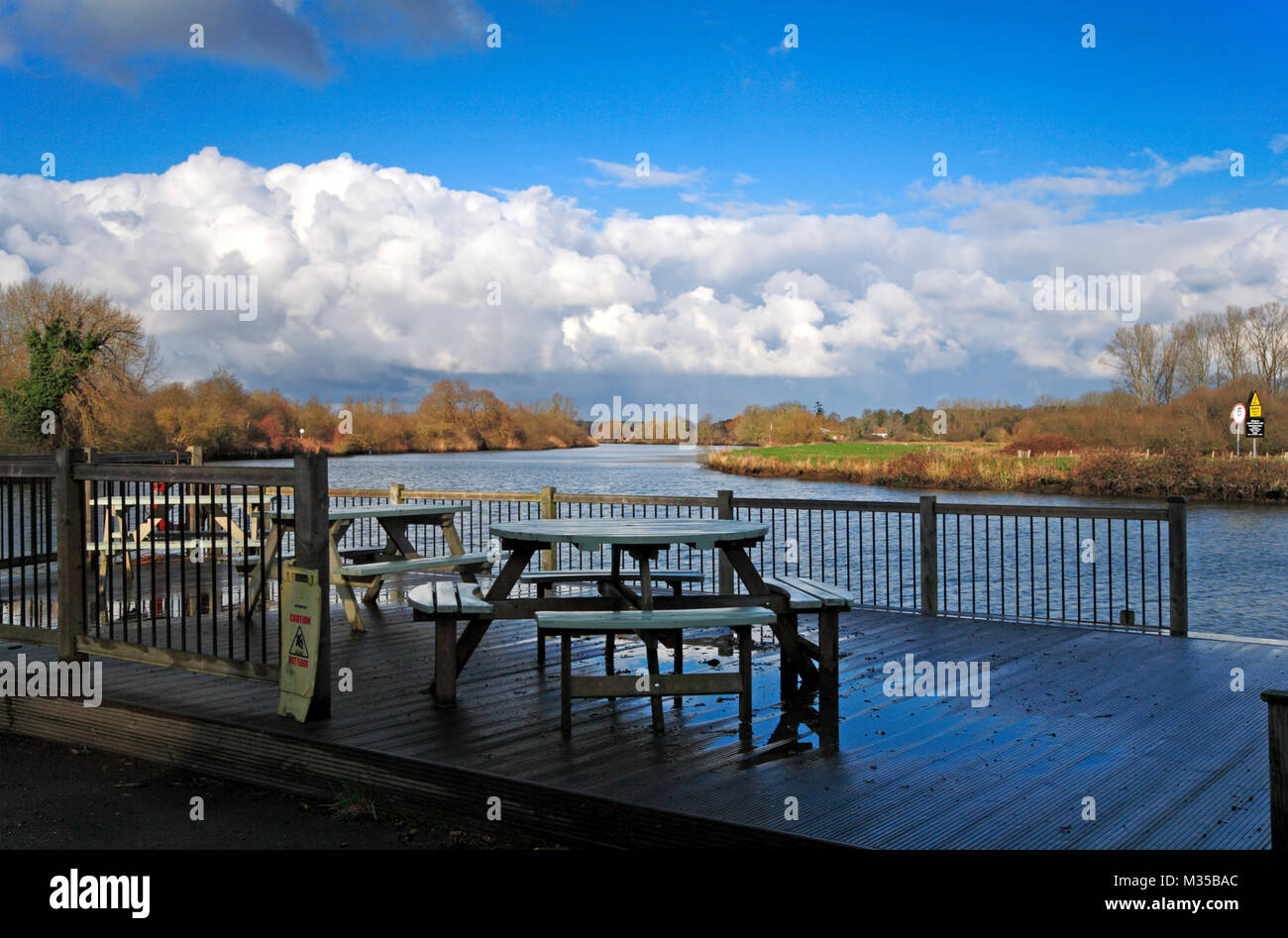 A view of the River Yare on the Norfolk Broads from the Water's Edge ...