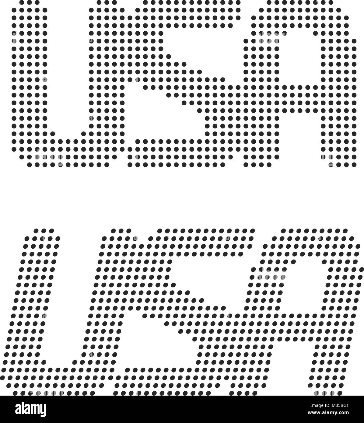 simple usa text from black dots Stock Vector Image & Art - Alamy