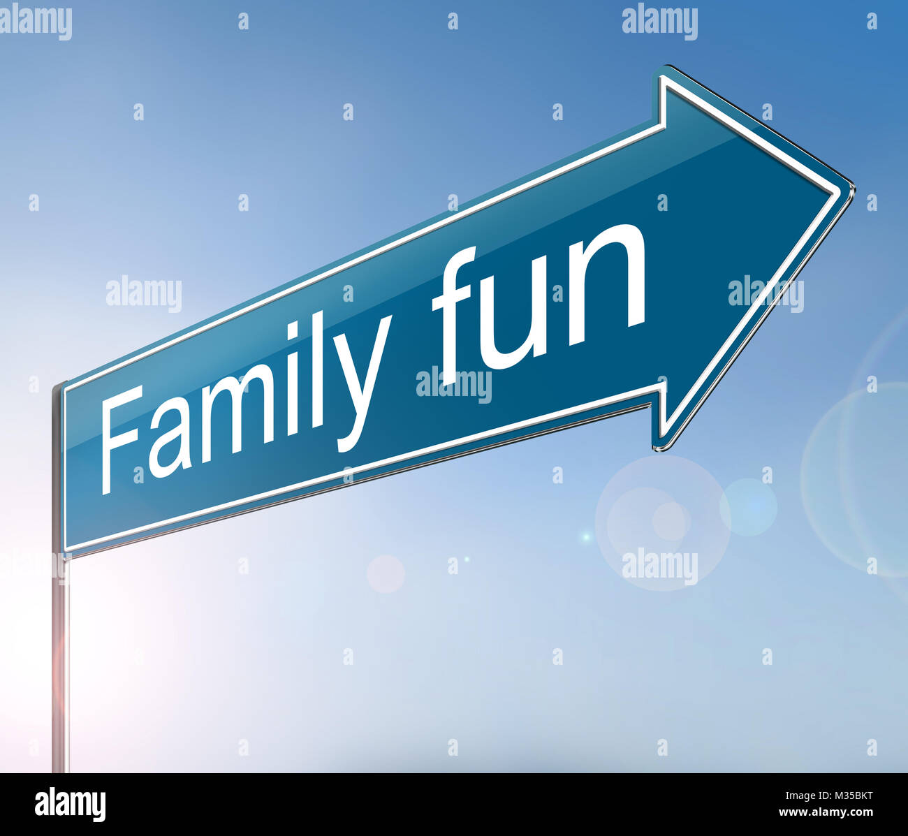 3d Illustration depicting a sign with a family fun concept Stock Photo ...