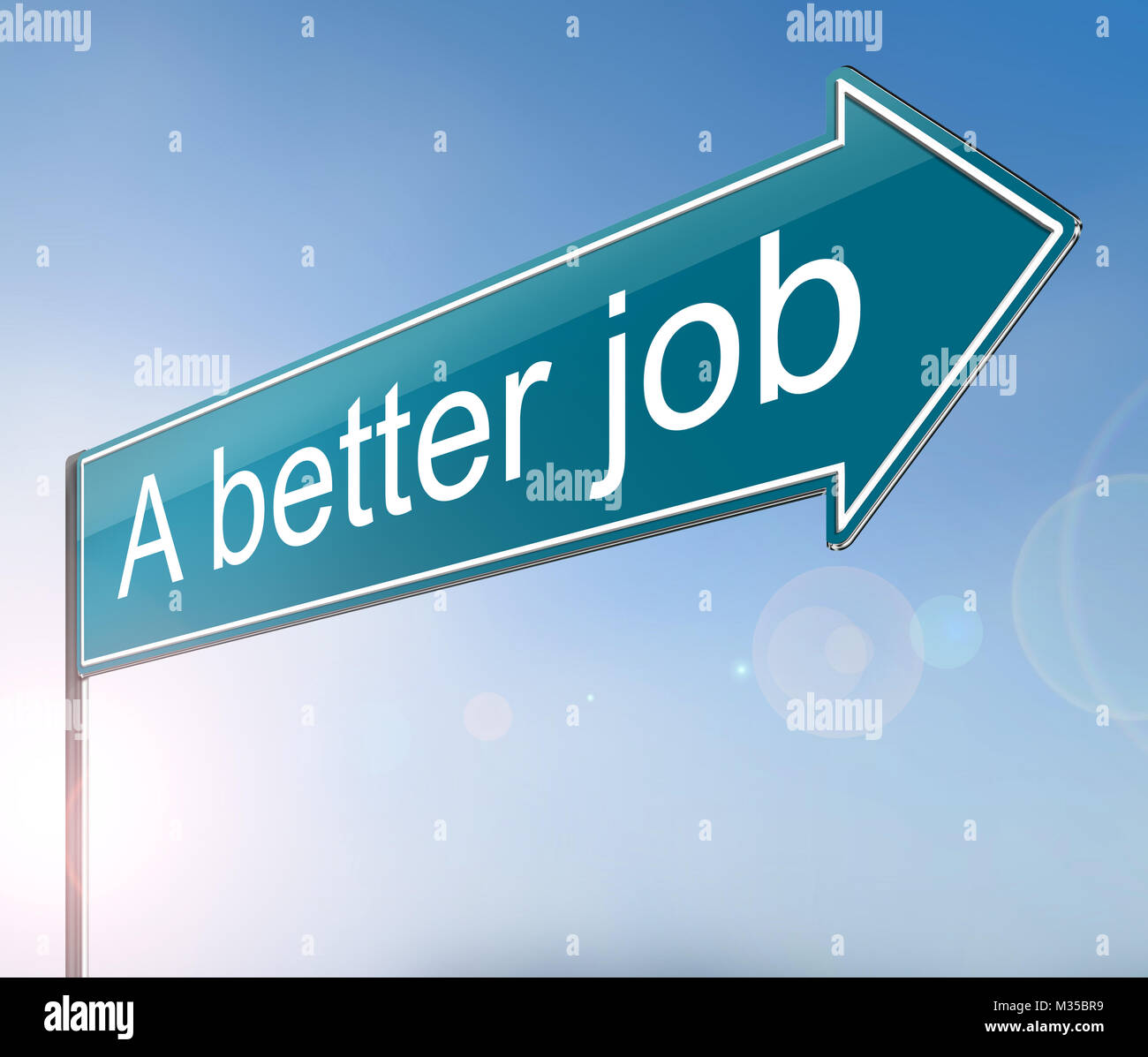 3d Illustration depicting a sign with a better job concept Stock Photo ...