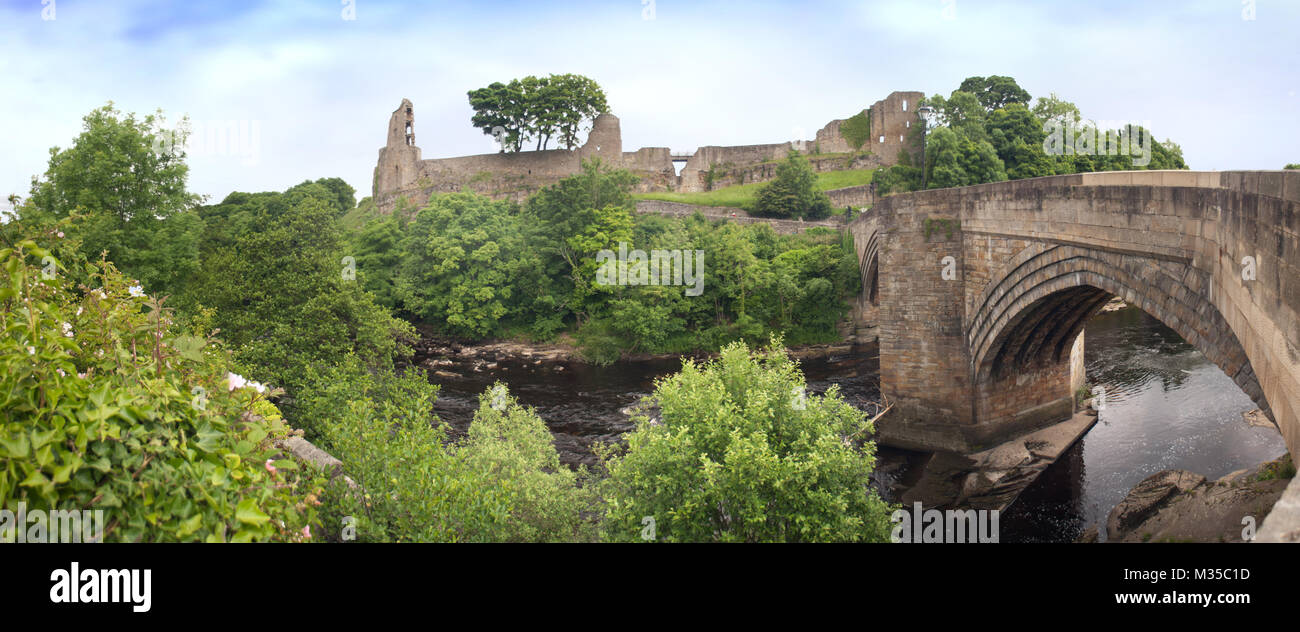 Barnard Castle and the River Tees, County Durham Stock Photo - Alamy