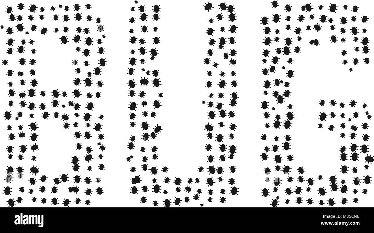 black simple bug text Stock Vector Image & Art - Alamy