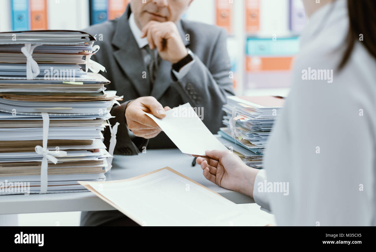Desk papers stacks hi-res stock photography and images - Alamy