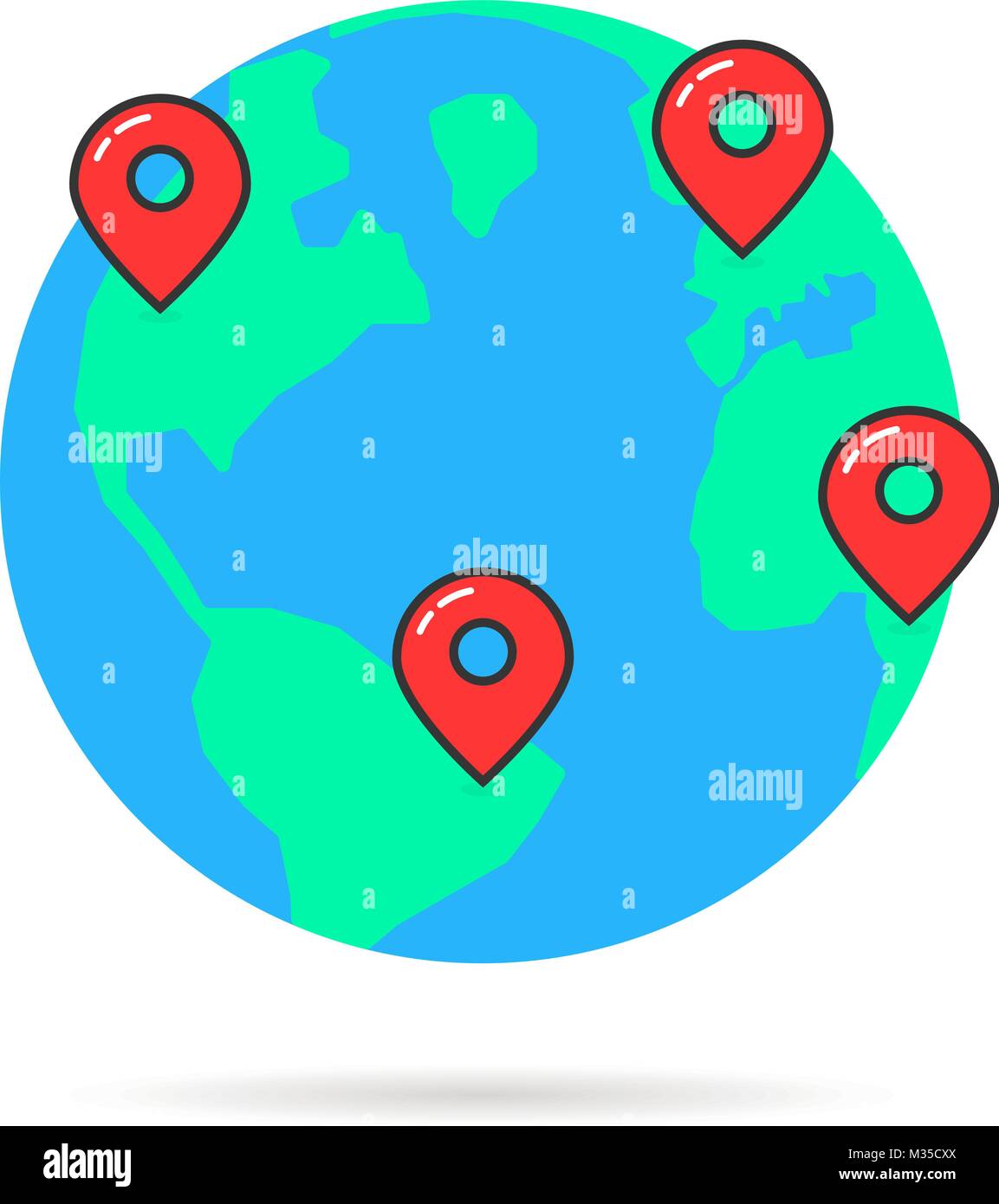 Global network map pins hi-res stock photography and images - Alamy