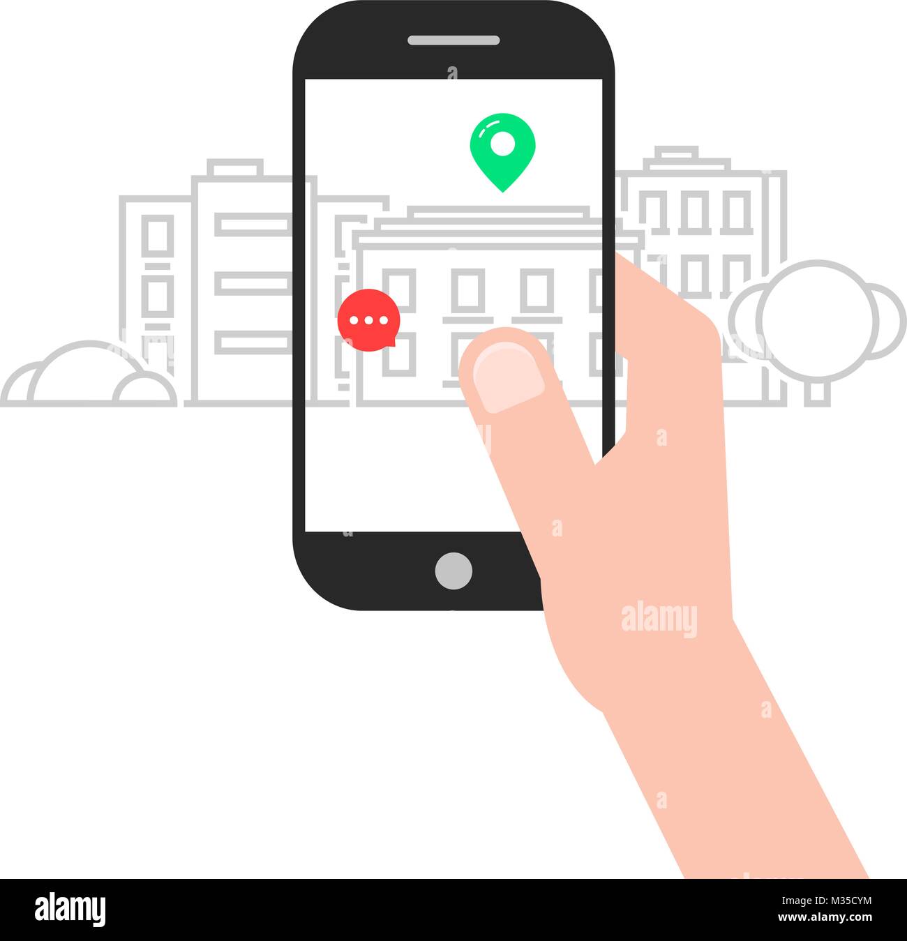 Hand holding virtual reality Stock Vector Images - Alamy