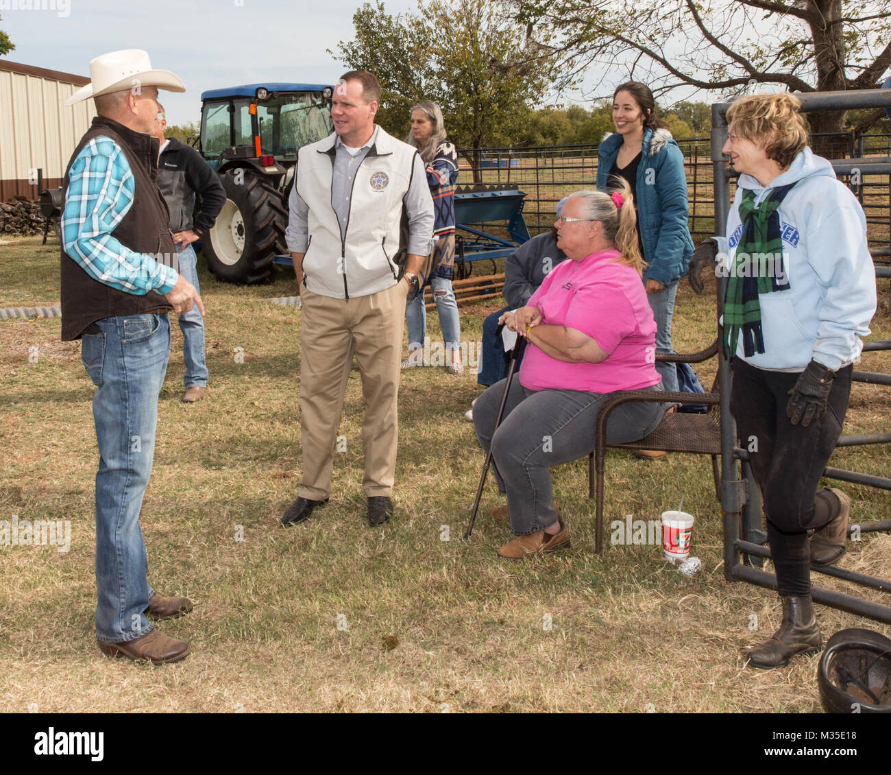 The Honorable Todd Lamb, Lieutenant Governor of Oklahoma, interacts ...