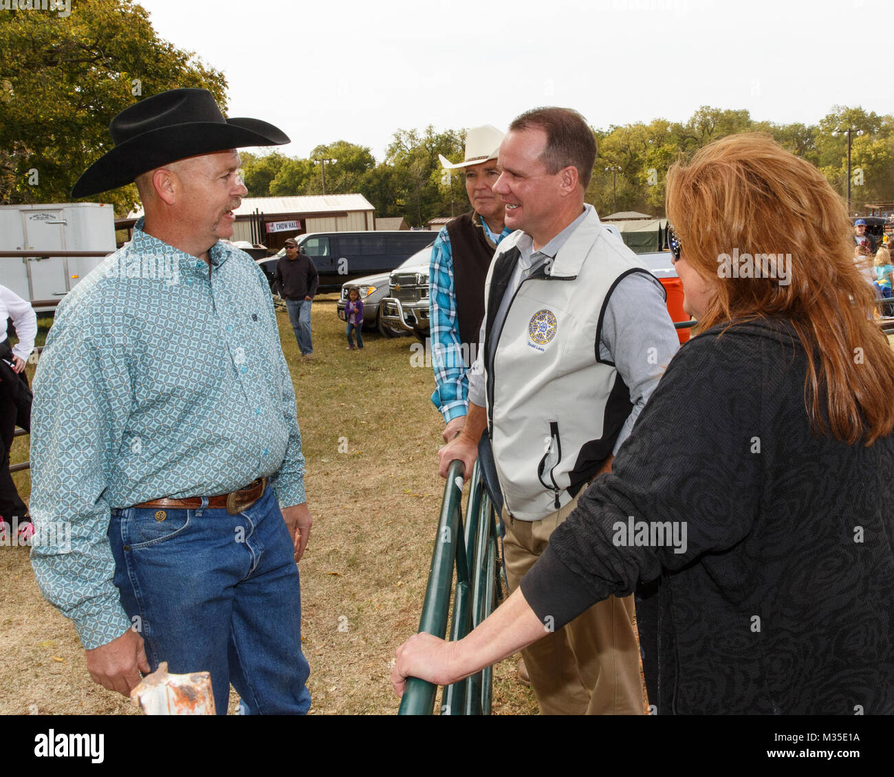 The Honorable Todd Lamb, Lieutenant Governor of Oklahoma, interacts ...