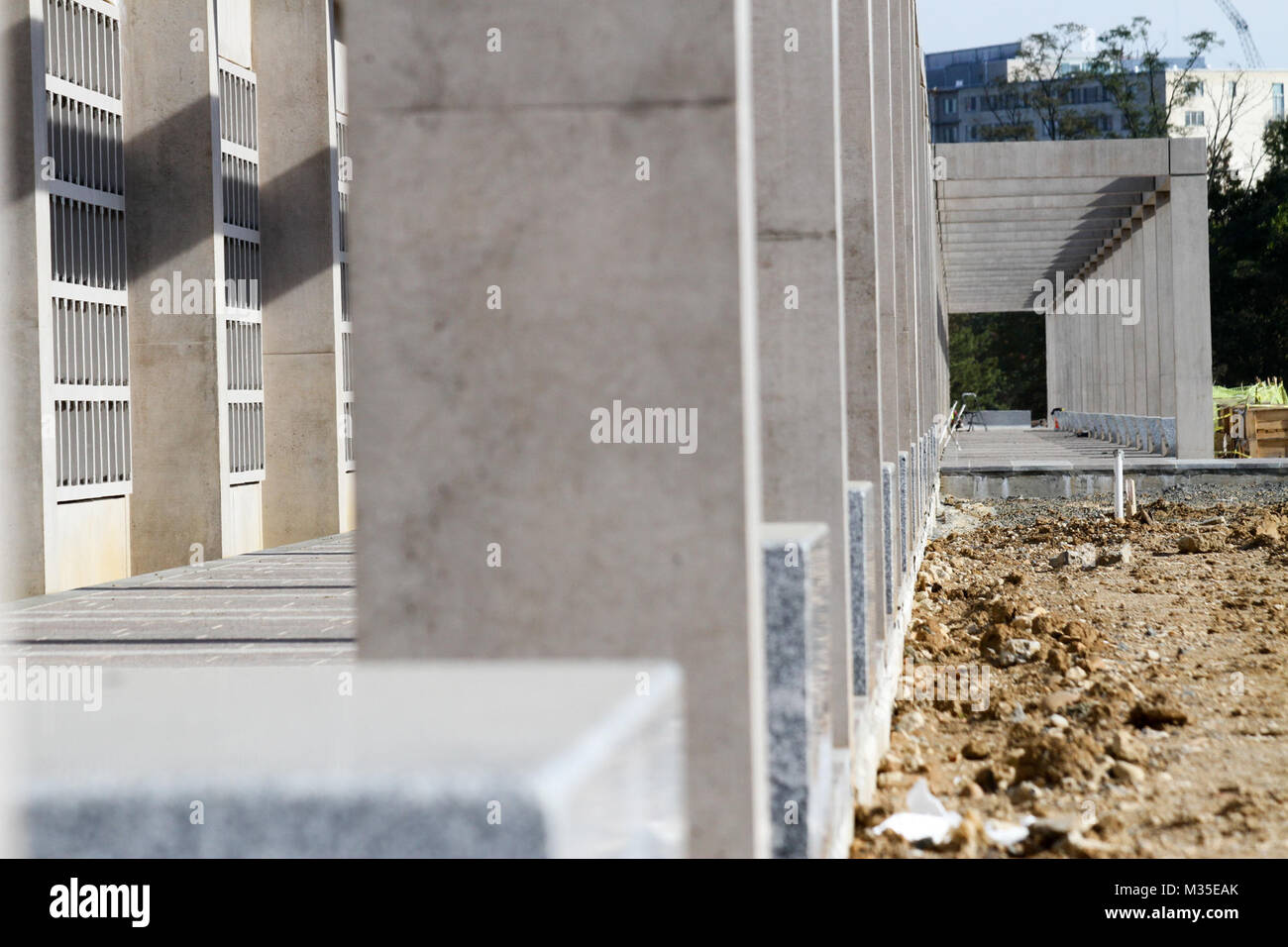 Arlington, Va. – Niche walls are nearing completion at the Arlington ...