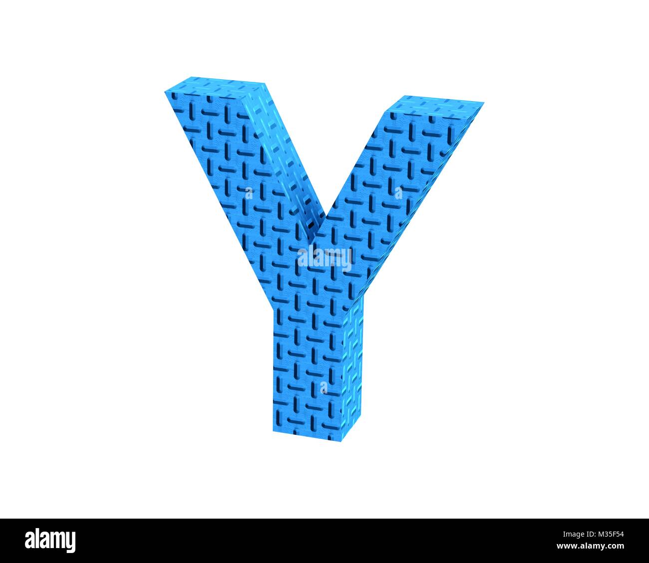 Font Plastic blue treadplate capital Y Stock Photo - Alamy
