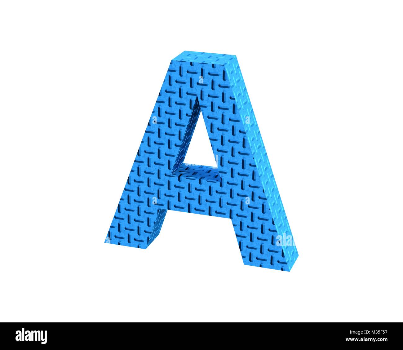 Font Plastic blue treadplate capital A Stock Photo - Alamy