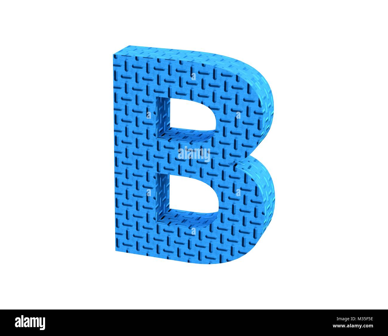 Font Plastic blue treadplate capital B Stock Photo - Alamy
