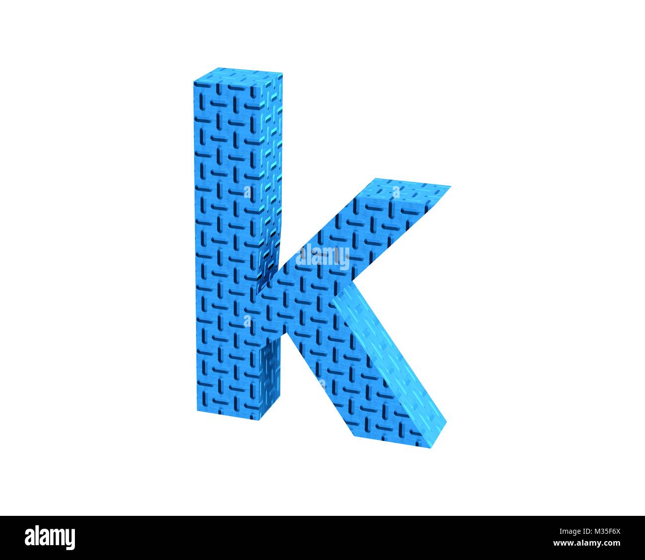 Font Plastic blue treadplate lowercase k Stock Photo - Alamy