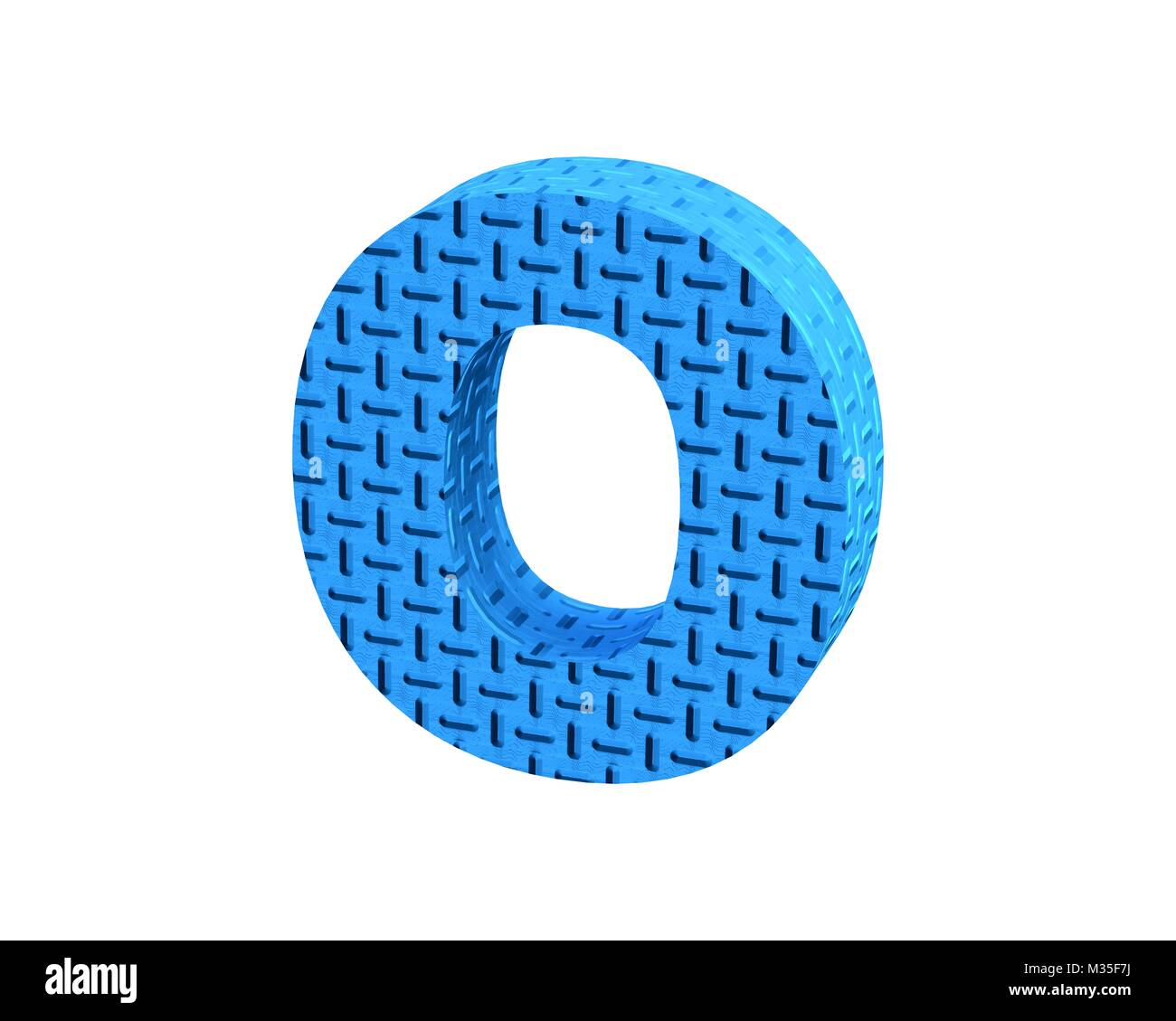 Font Plastic blue treadplate lowercase o Stock Photo - Alamy