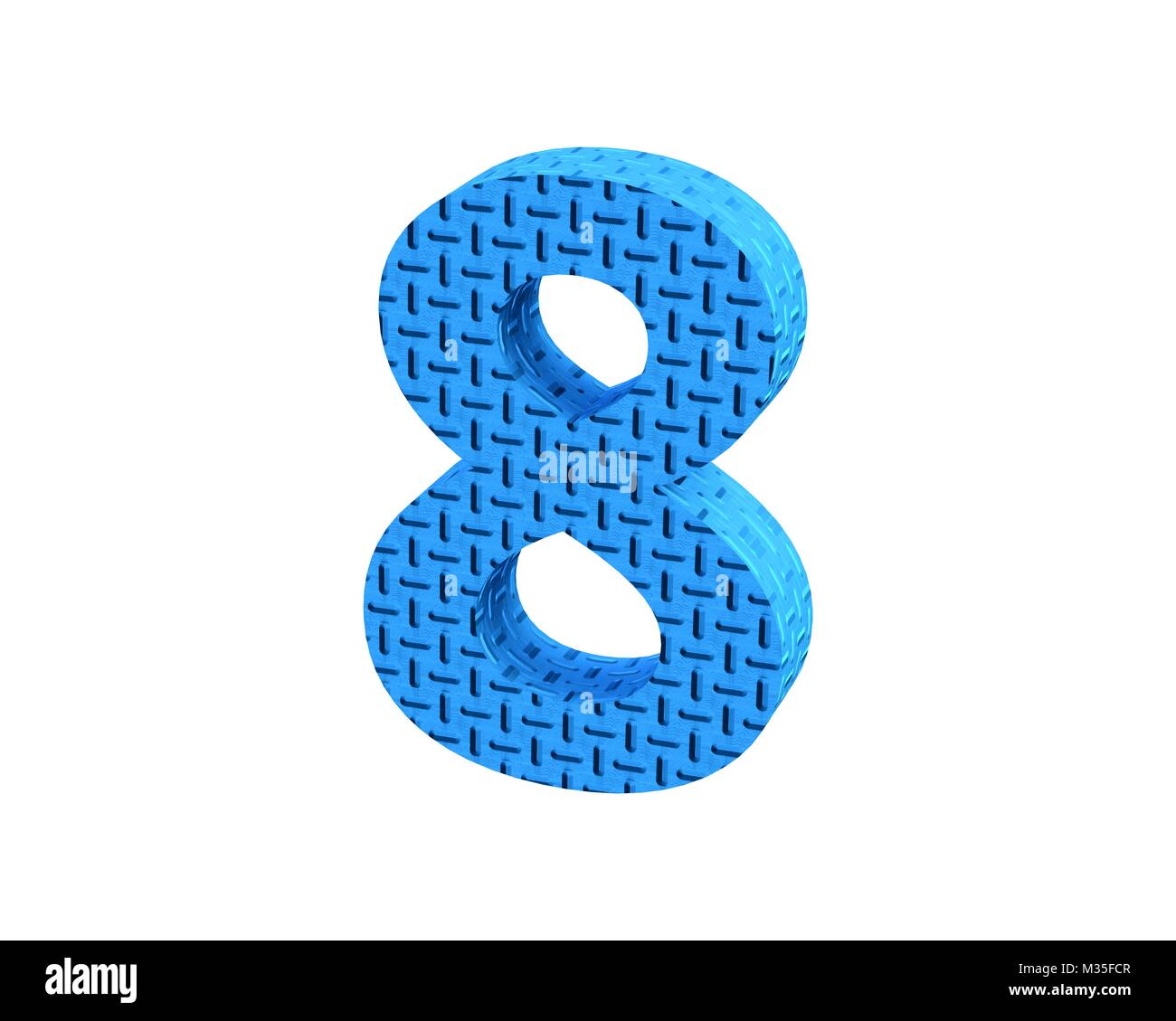 Font Plastic blue treadplate number 8 Stock Photo - Alamy