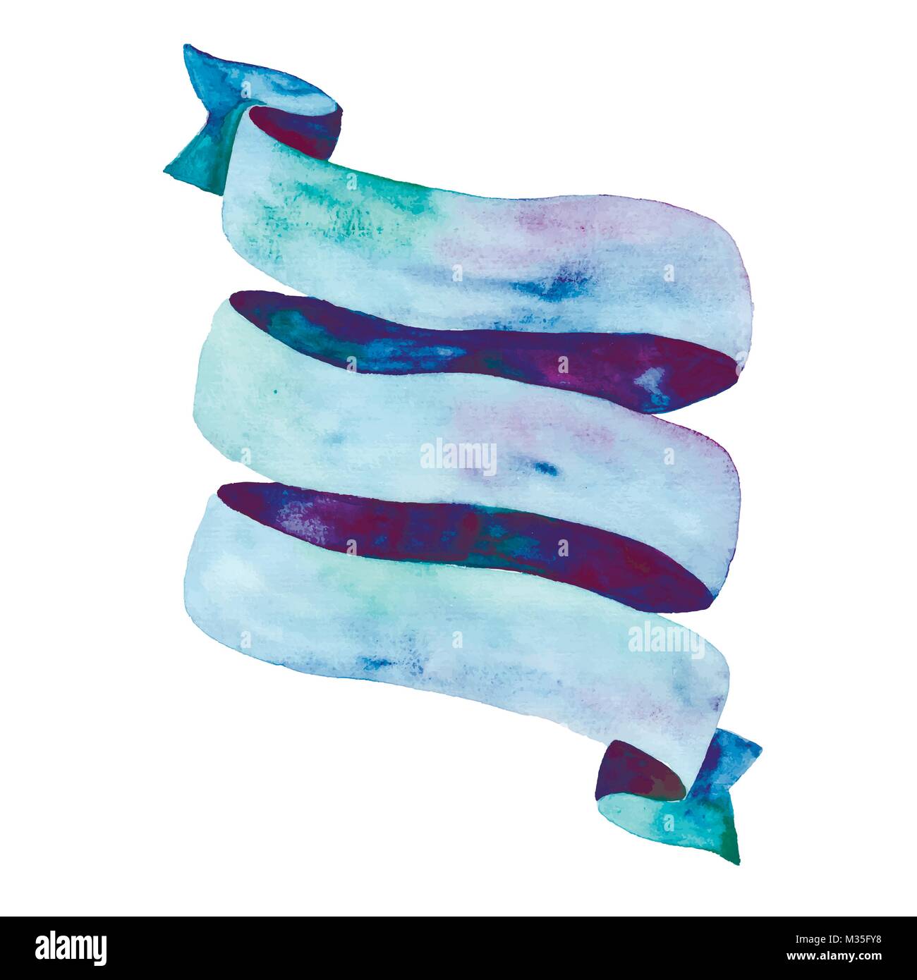 Watercolor blue ribbon vector clip art Stock Vector Image & Art - Alamy