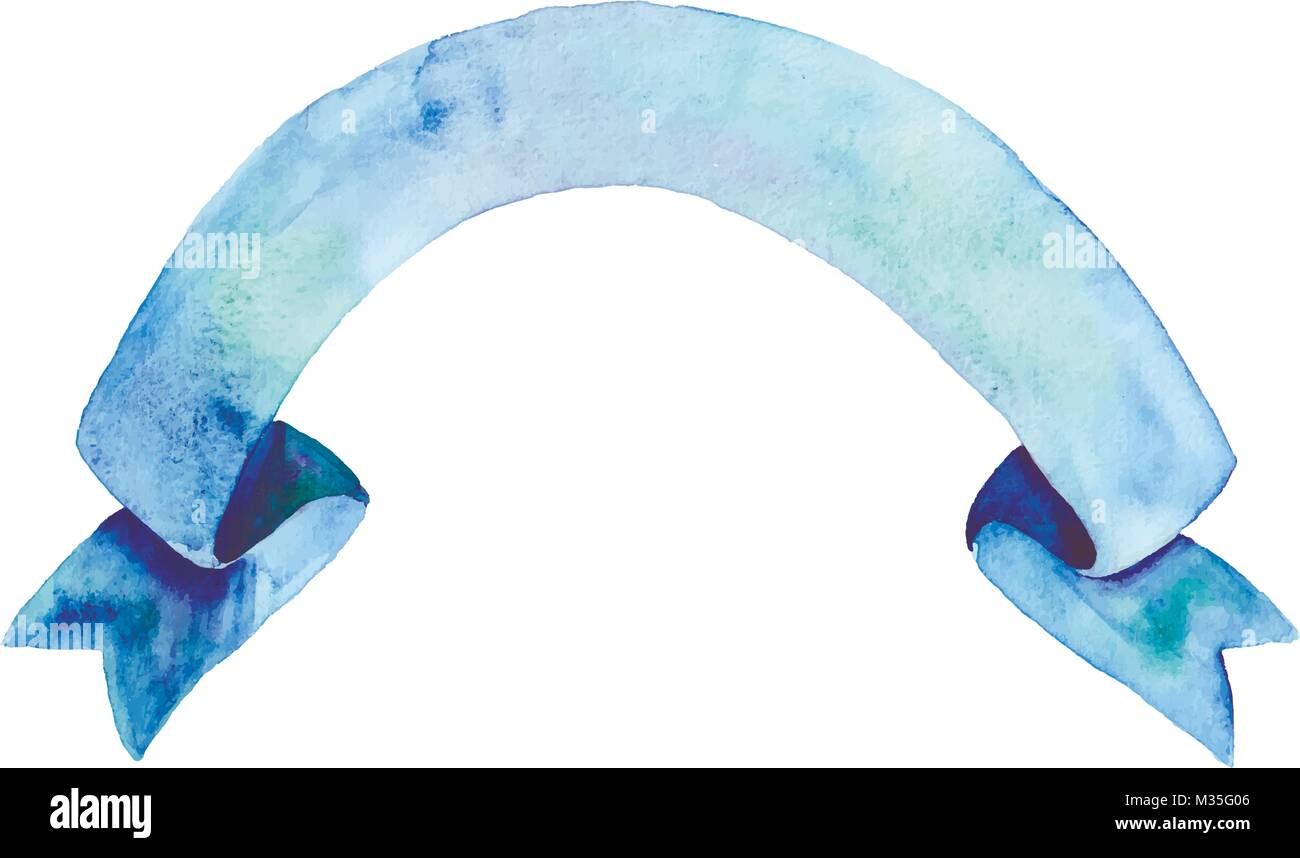Watercolor blue ribbon vector clip art Stock Vector Image & Art - Alamy