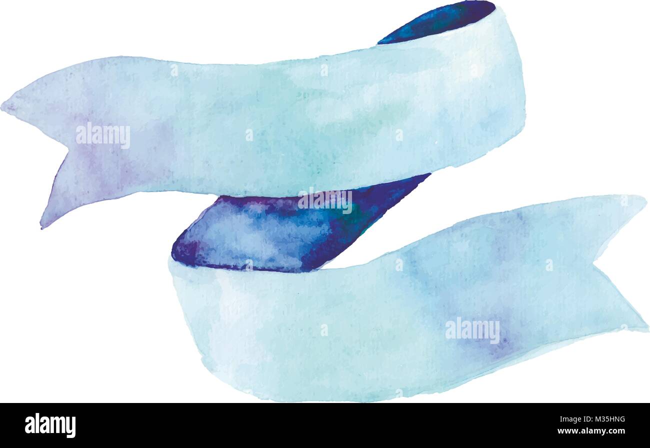 Watercolor blue ribbon vector clip art Stock Vector Image & Art - Alamy