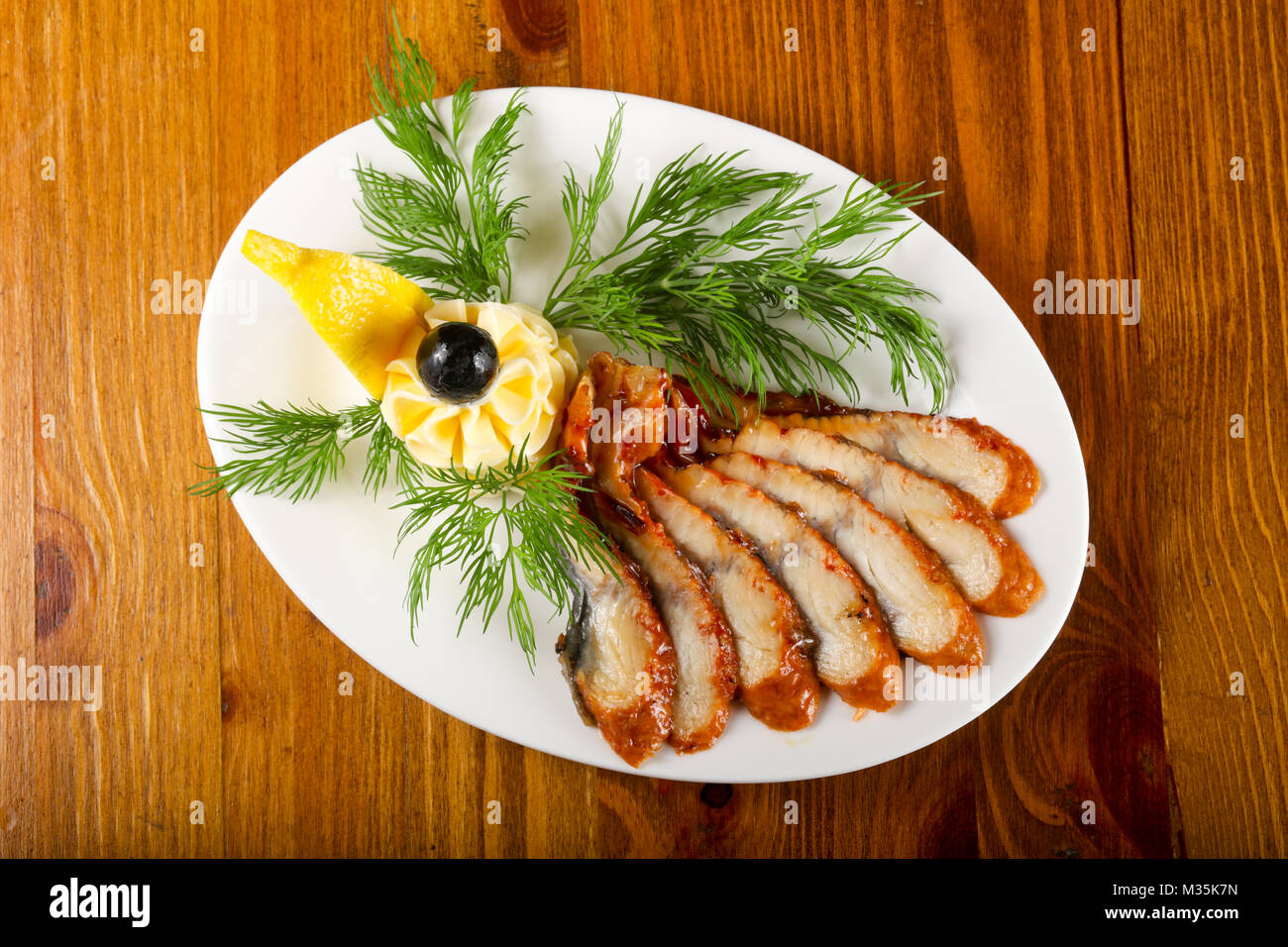 Eel sashimi with butter Stock Photo - Alamy