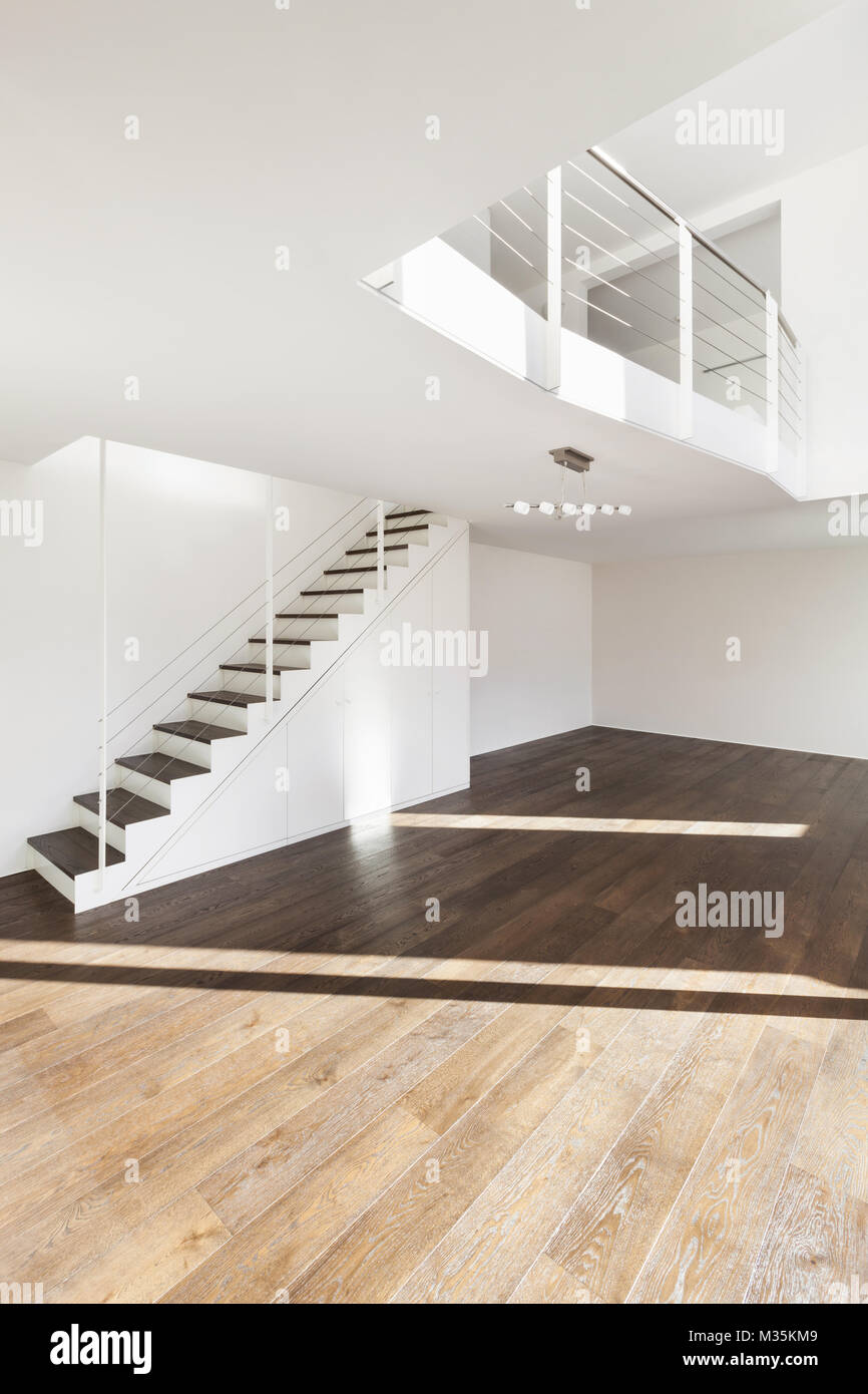 beautiful interior of a new apartment, wide empty living room Stock ...