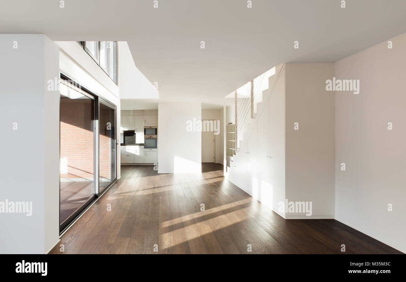beautiful interior of a new apartment, wide empty living room Stock ...