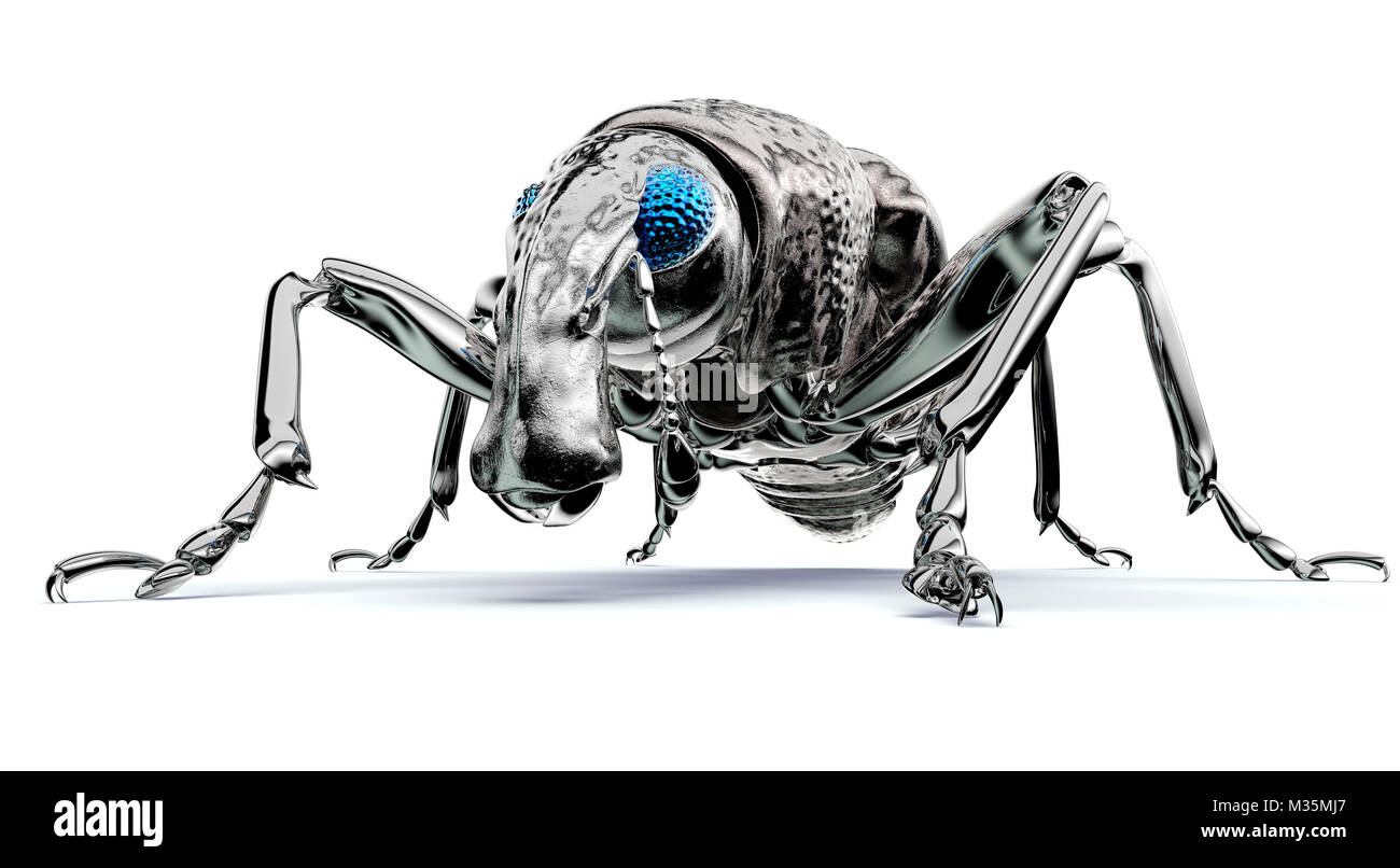 digital safety concept electronic computer bug isolated, 3D ...