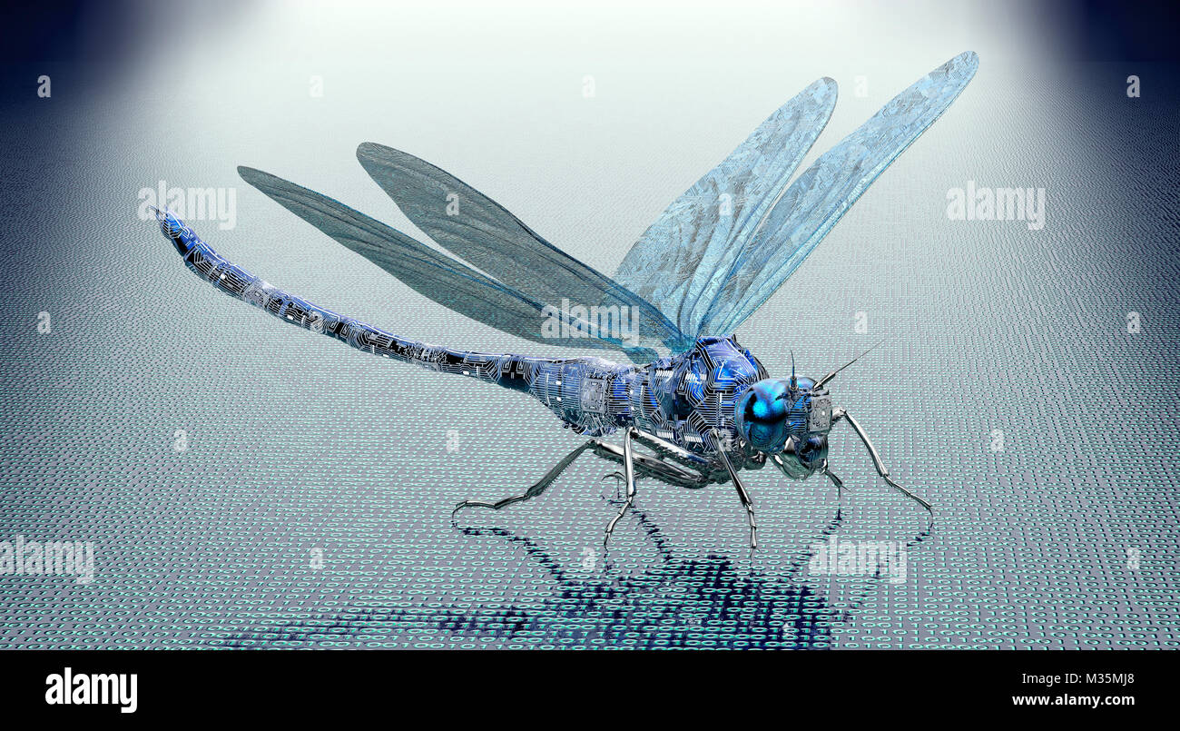 digital safety concept electronic computer bug isolated, 3D ...