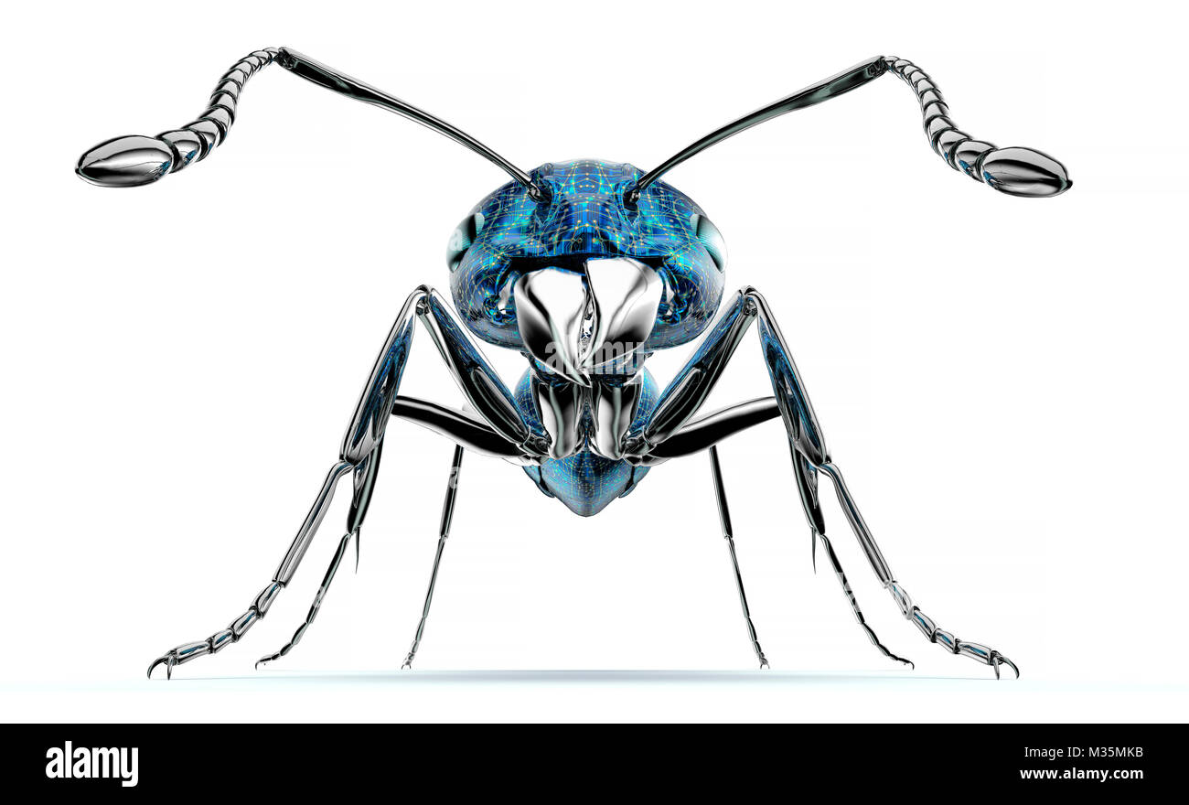 digital safety concept electronic computer bug isolated, 3D ...