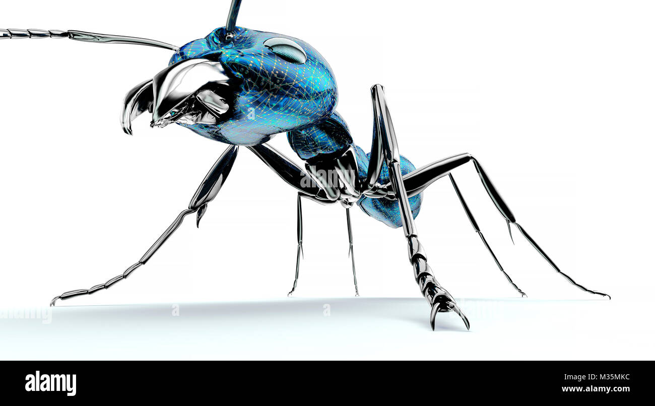 digital safety concept electronic computer bug isolated, 3D ...