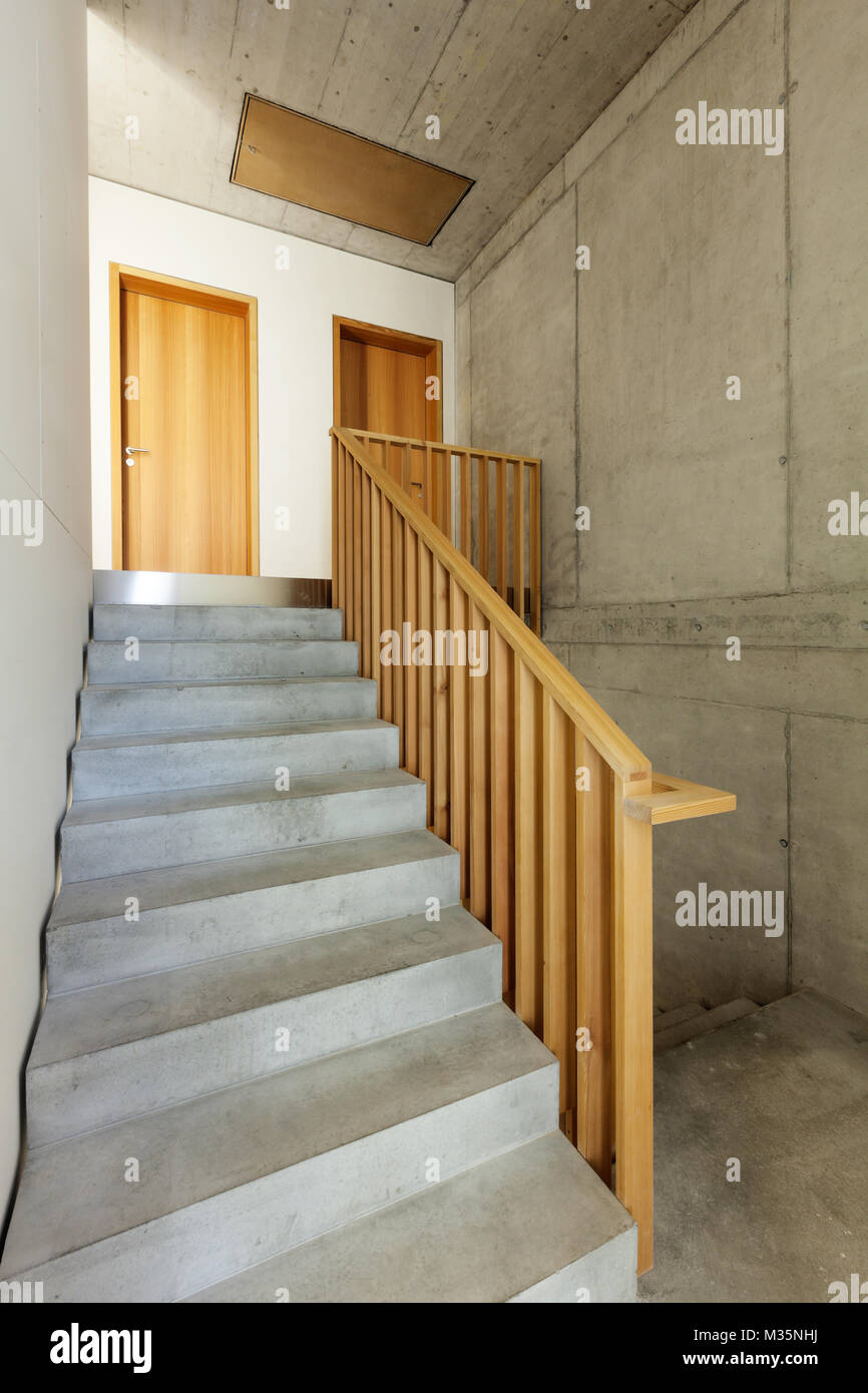 architecture modern design, mountain home, staircase Stock Photo - Alamy
