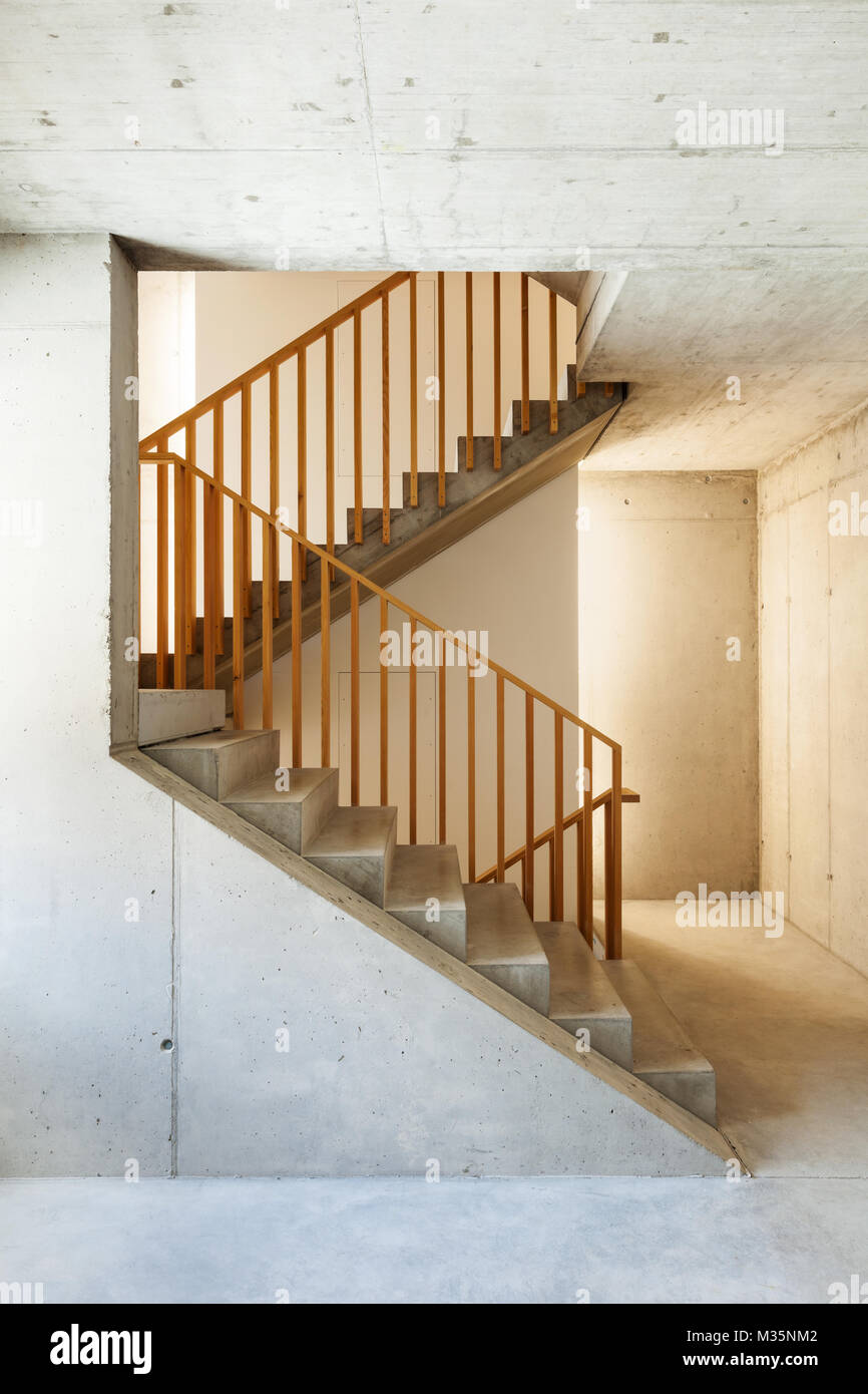 architecture modern design, mountain home, staircase Stock Photo - Alamy