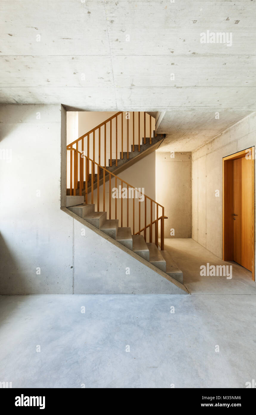 architecture modern design, mountain home, staircase Stock Photo - Alamy
