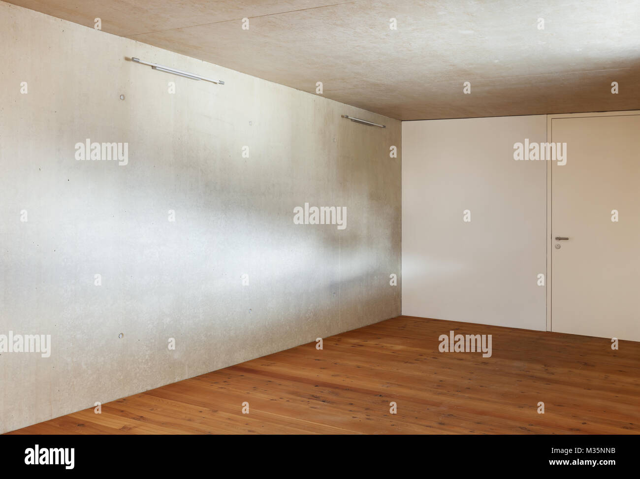 new architecture, room with closed white door Stock Photo - Alamy