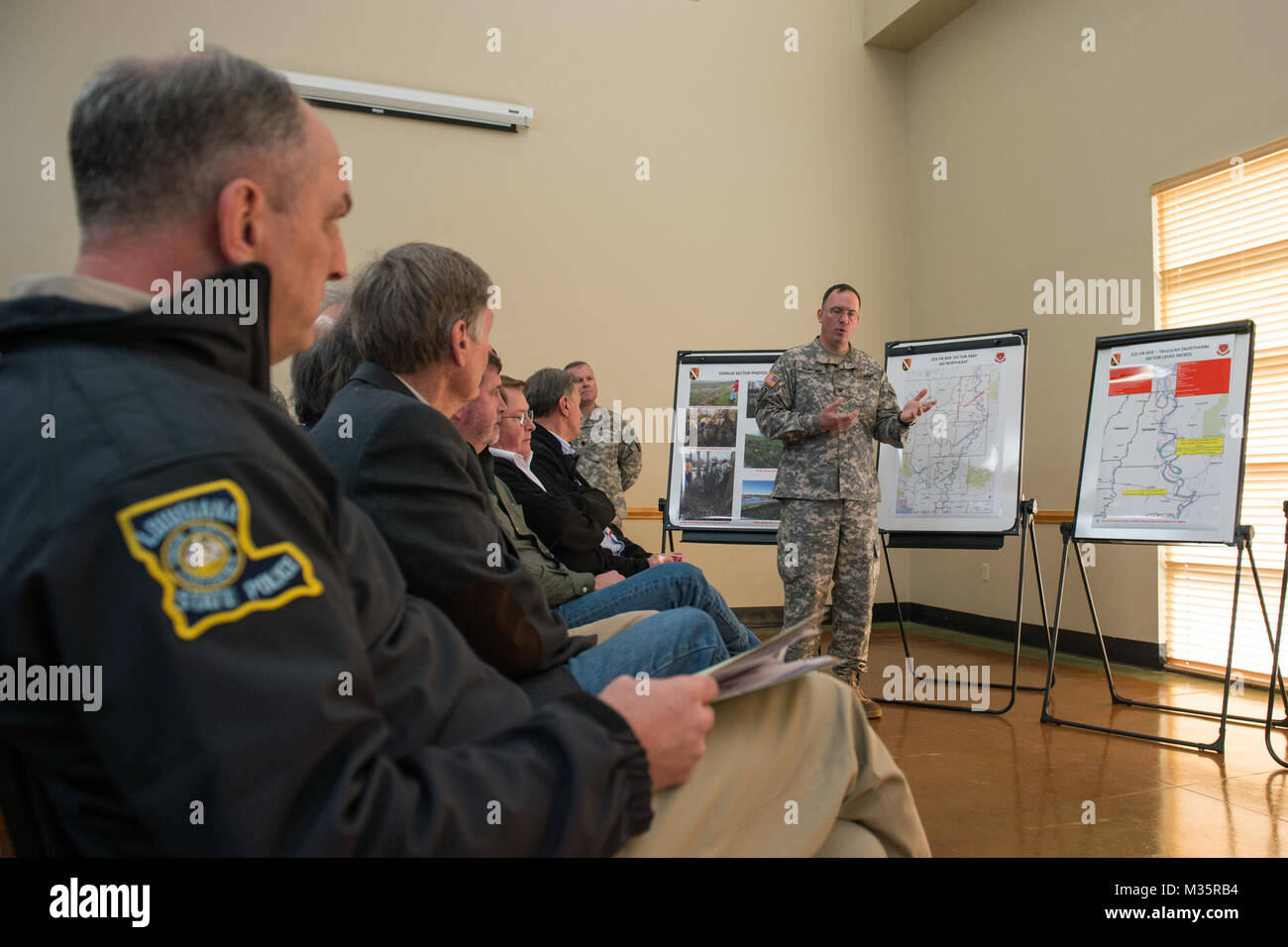 Col. Rodney Painting, commander 225th Engineer Brigade briefs Louisiana ...