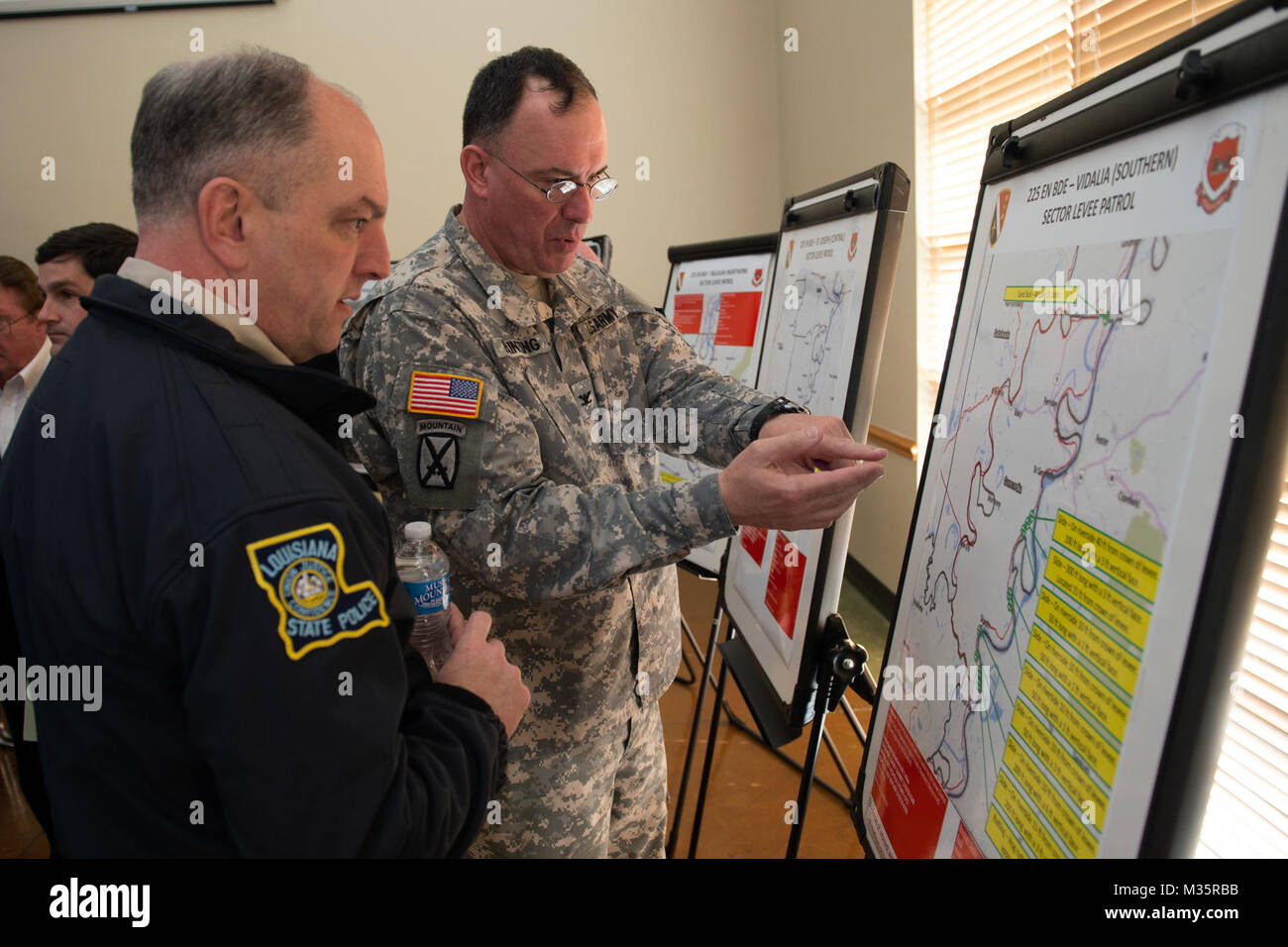 Col. Rodney Painting, commander 225th Engineer Brigade briefs Louisiana ...