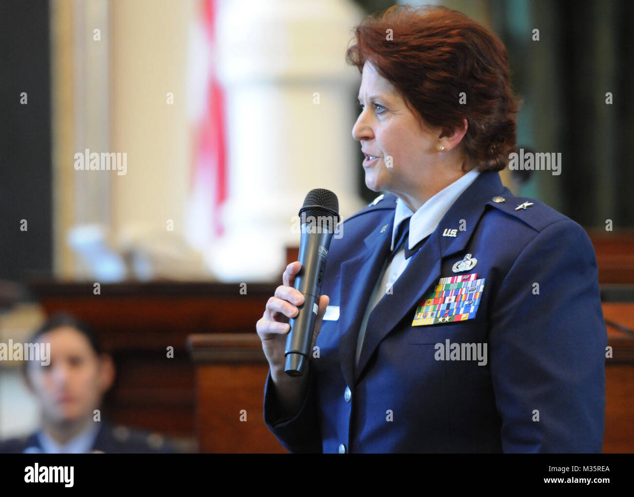 Promotion ceremony honoring Air Force Brig. Gen. Dawn M. Ferrell, Texas ...