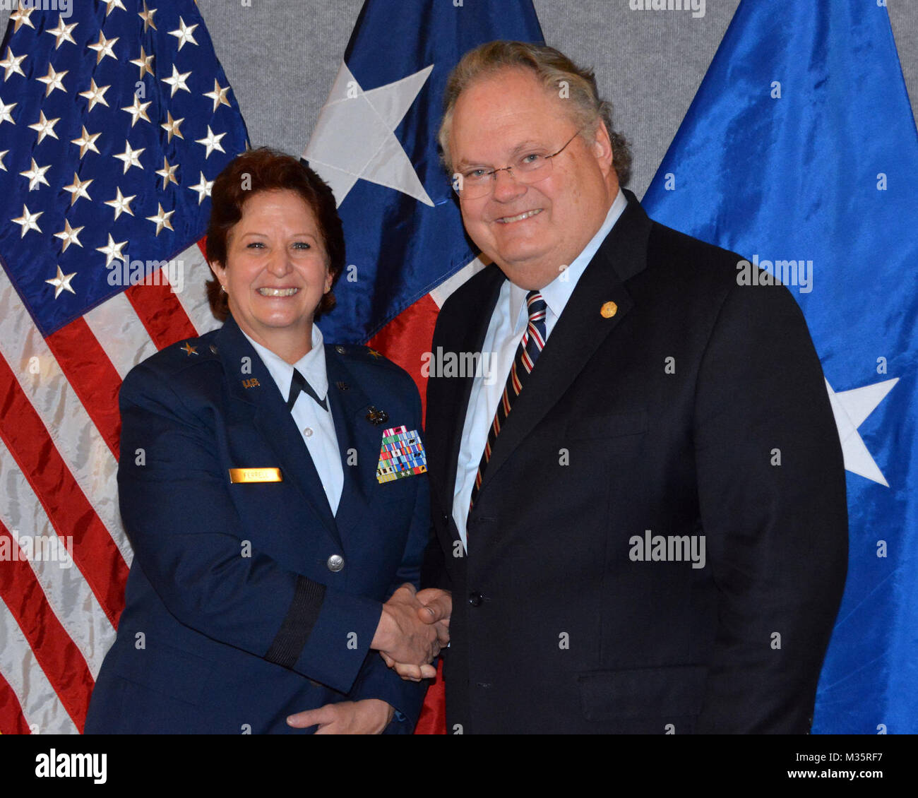 Promotion ceremony honoring Air Force Brig. Gen. Dawn M. Ferrell, Texas ...